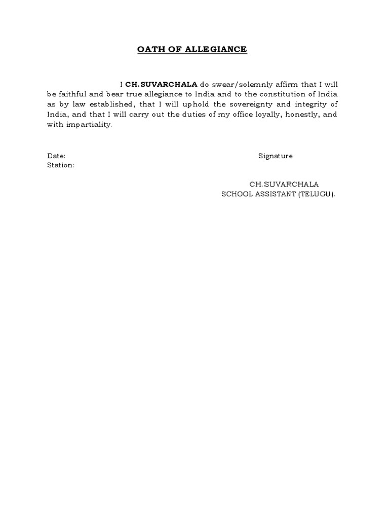 Oath of Allegiance | PDF