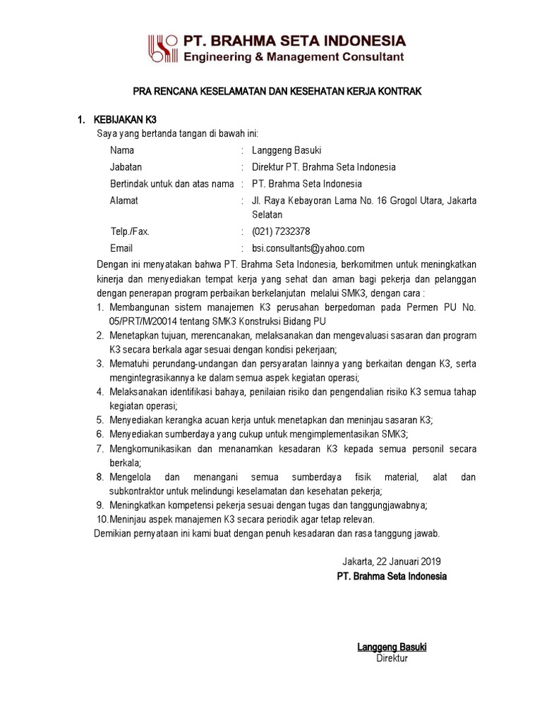 L. Dokumen Pra RK3K OK | PDF