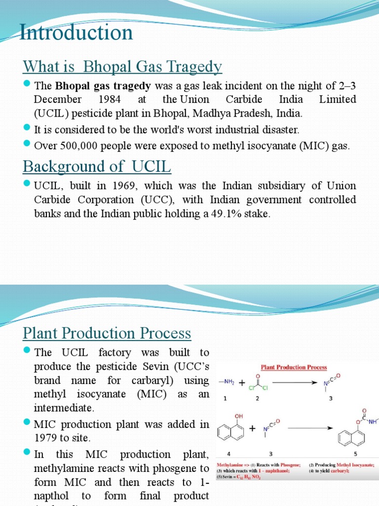 What Is Bhopal Gas Tragedy: Background of UCIL | PDF | Gases | Disaster ...