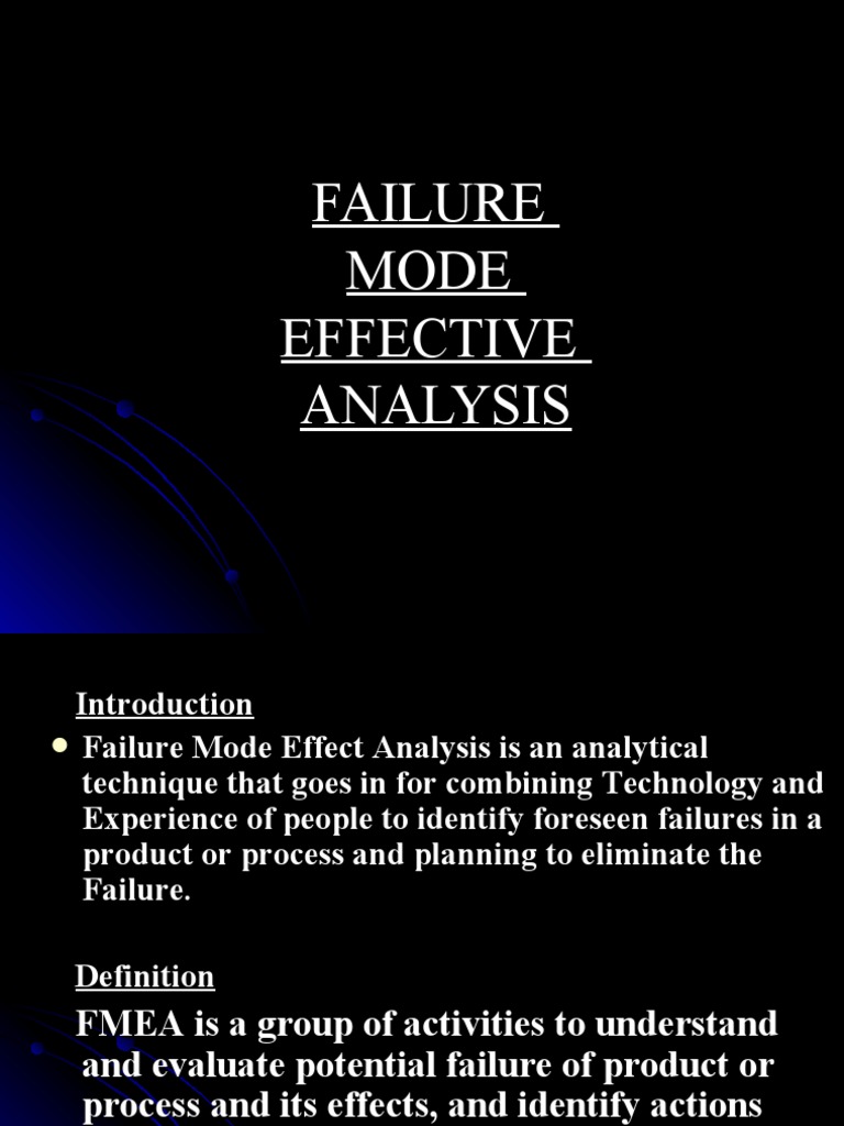 Failure Mode Effective Analysis | PDF