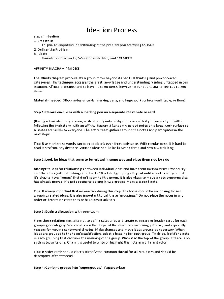 Ideation Process: To Gain An Empathic Understanding of The Problem You ...