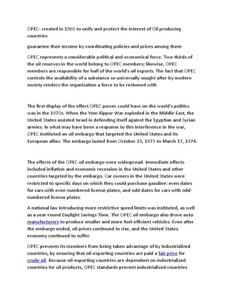 OPEC | PDF | Opec | 1973 Oil Crisis