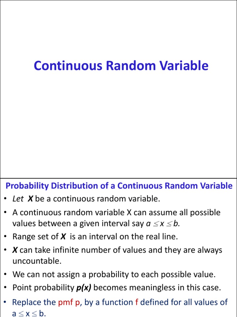 Continuous Random Variable | PDF | Normal Distribution | Probability Distribution