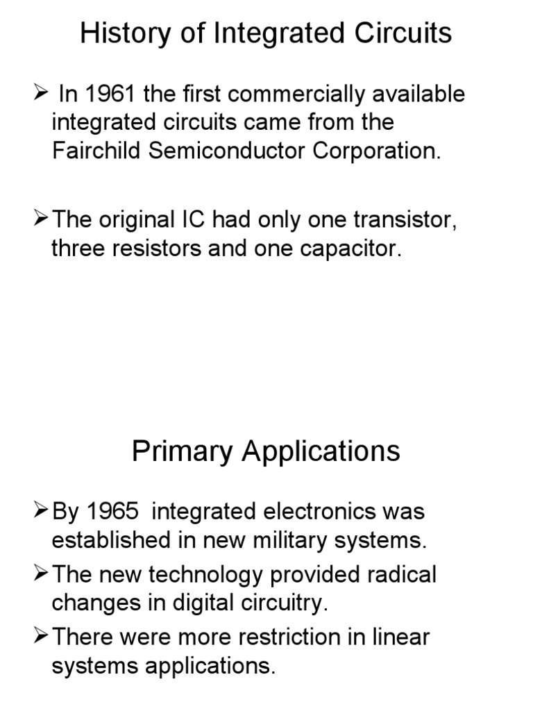 History of Integrated Circuits | PDF | Science & Mathematics | Computers