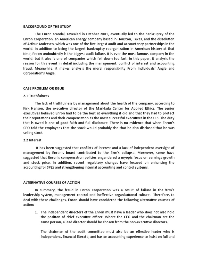 Enron Ccorporation Case Study | Download Free PDF | Enron | Accounting