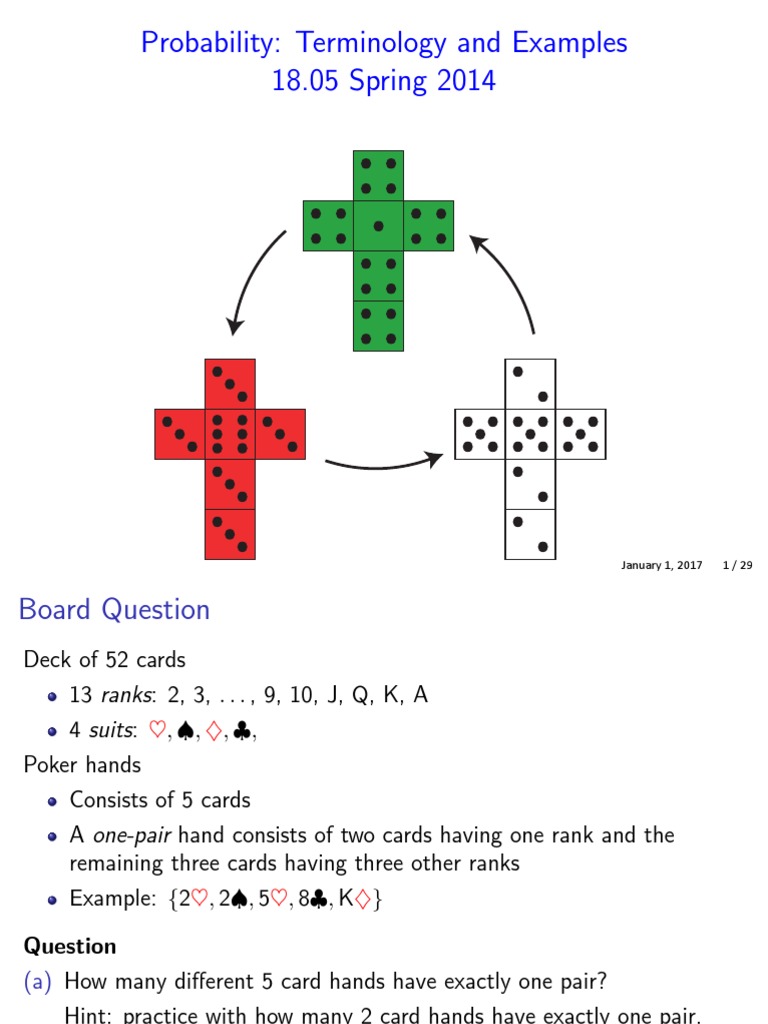 Probability of One-Pair Poker Hands | PDF | Probability Theory ...