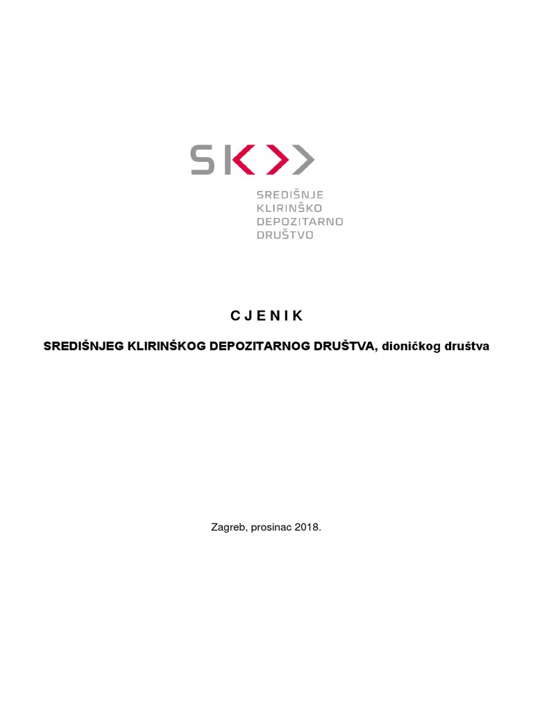 Cjenik SKDD-a (1. Travnja 2019.) | PDF