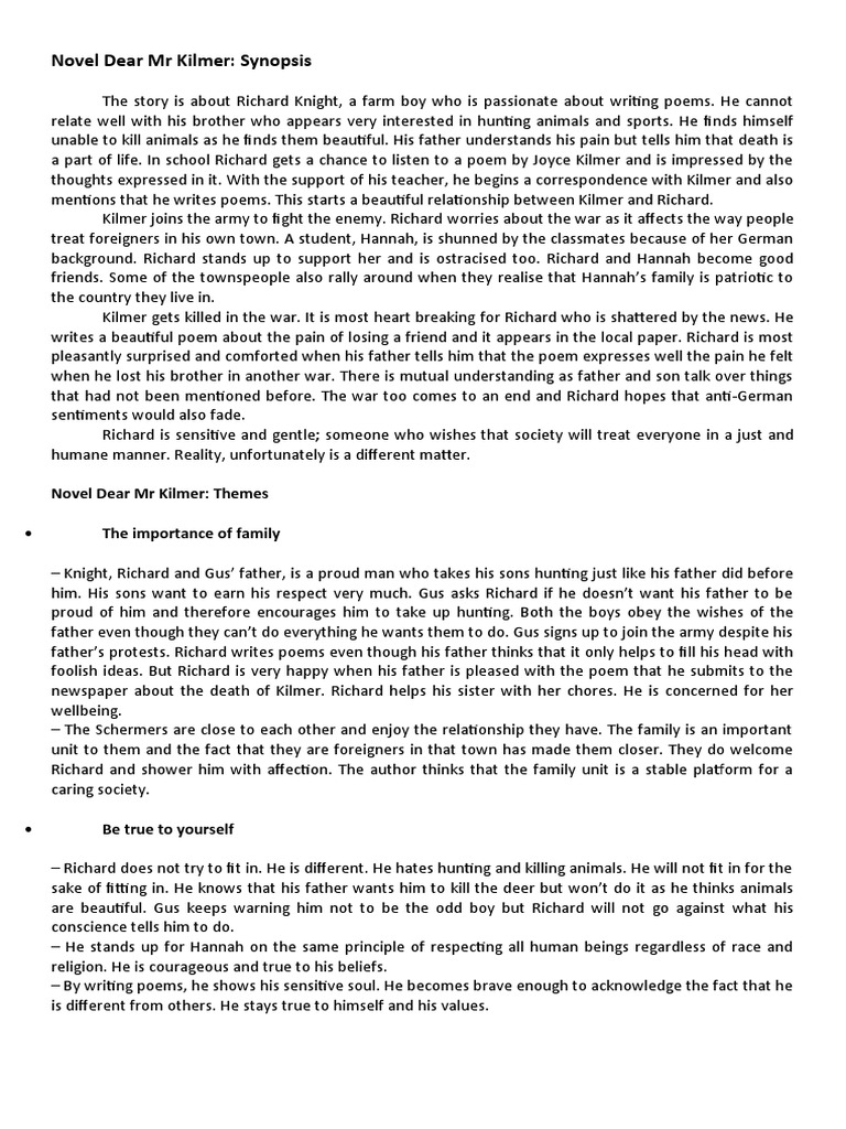 A Sensitive Soul: Character Analysis of Richard Knight from Novel Dear ...