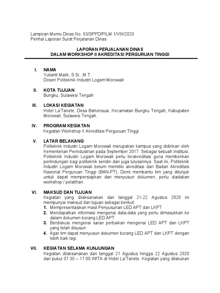 SPPD - Workshop Akreditasi - Yulianti Malik | PDF