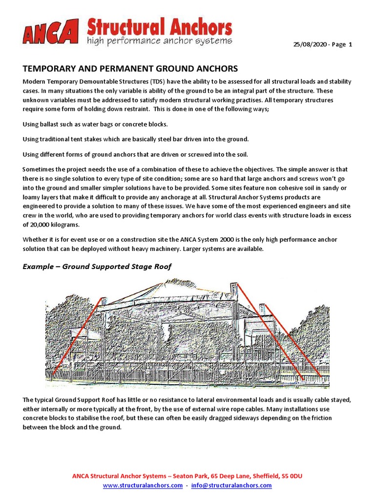 Temporary and Permanent Ground Anchors: Example - Ground Supported ...