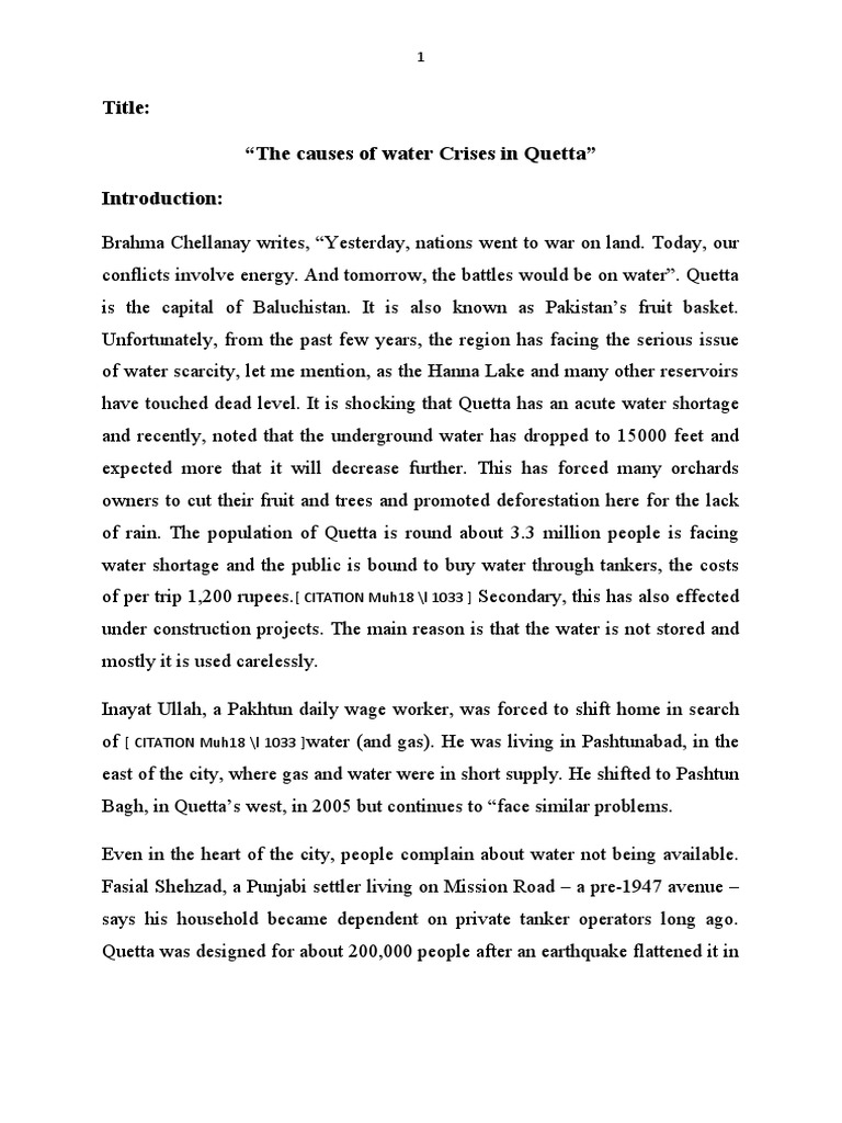 Assignment About Water Scarcity. | PDF | Water Scarcity | Water