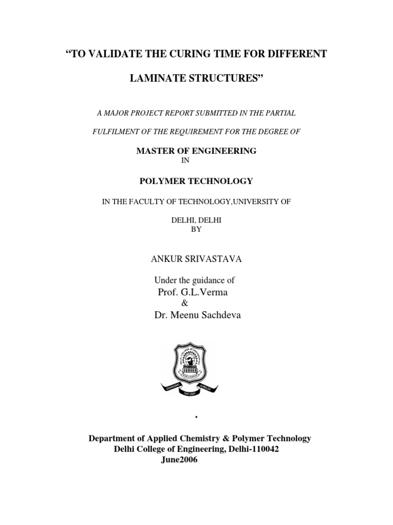 To Validate The Curing Time For Different Laminate Structures ...