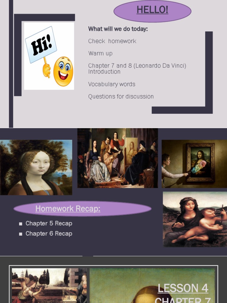 Da Vinci Lesson: Chapters 7 & 8 Overview | PDF | Leonardo Da Vinci