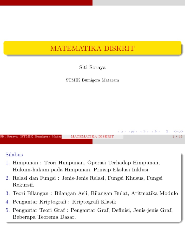 Matematika Diskrit Himpunan | PDF | Metode & Bahan Ajar