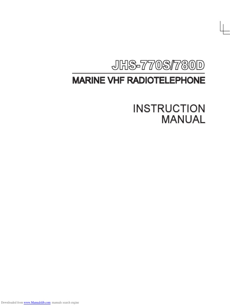 JHS-770S/780D JHS-770S/780D: Instruction Instruction Manual Manual ...