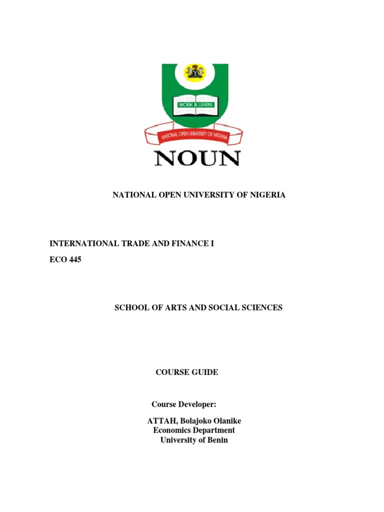 National Open University of Nigeria | PDF | Trade | Industries
