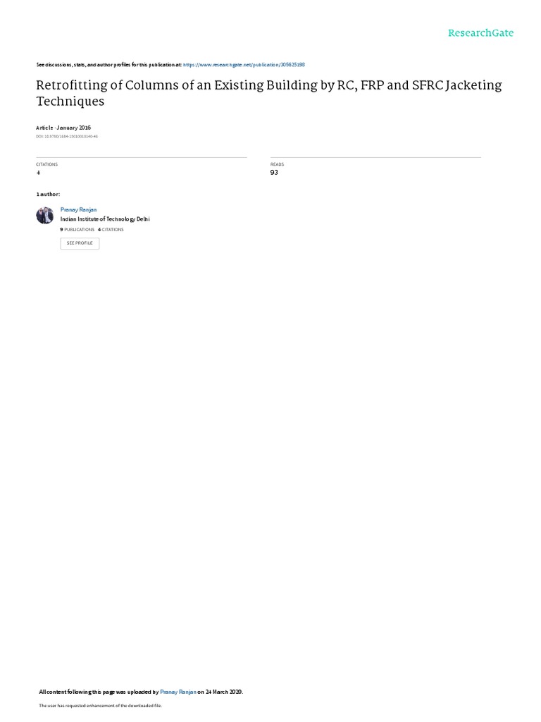 Retrofitting of Columns of An Existing Building by | PDF | Fibre ...