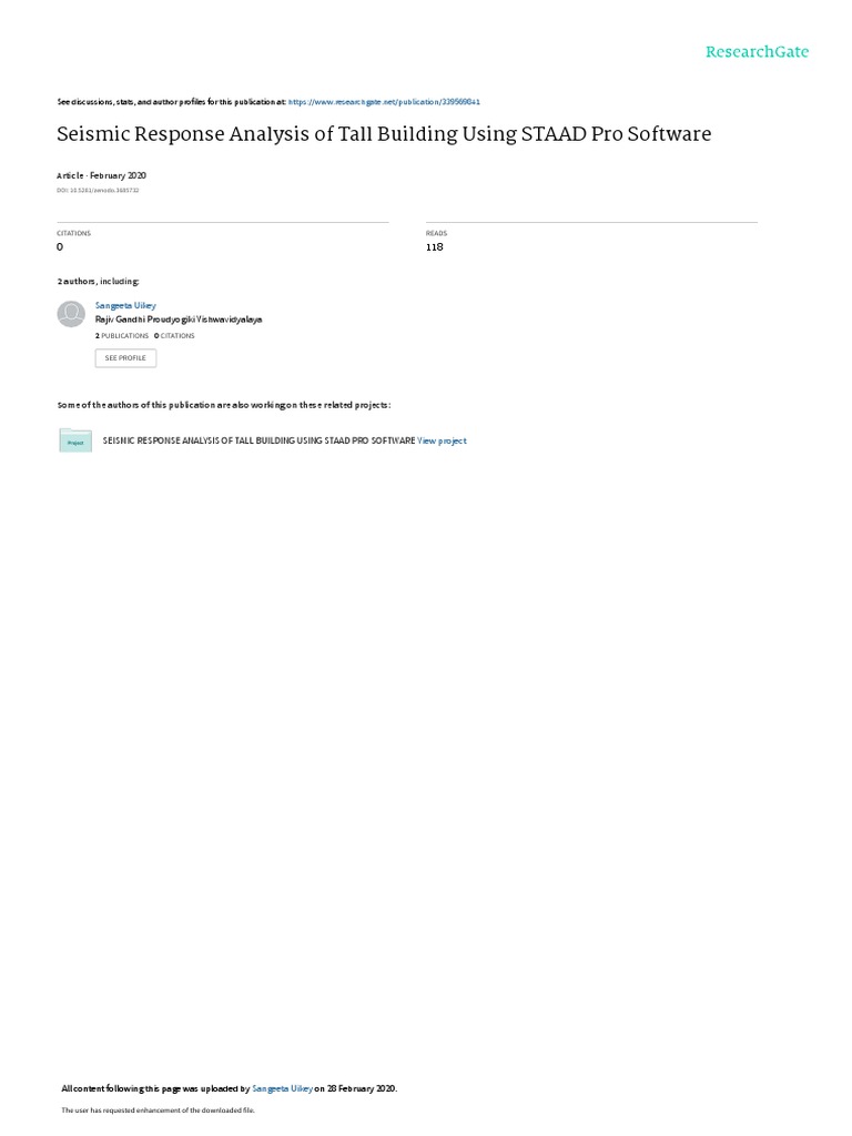 Seismic Response Analysis of Tall Building Using STAAD Pro Software ...