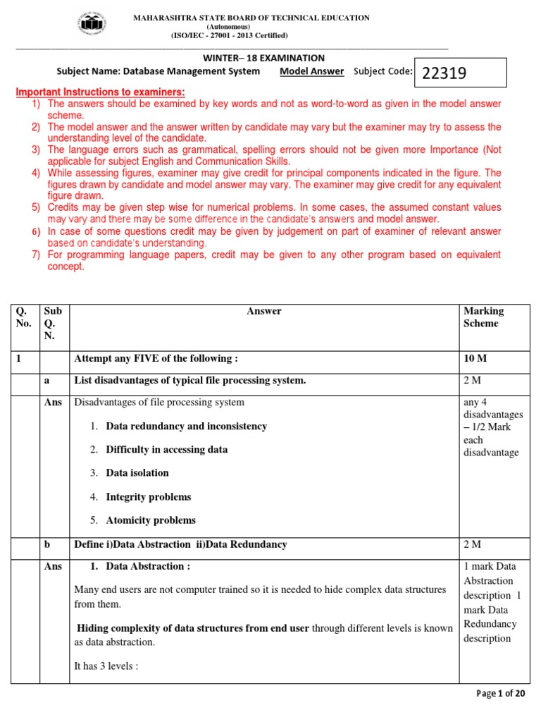 2018 Winter Model Answer Paper | PDF | Information Security | Pl/Sql