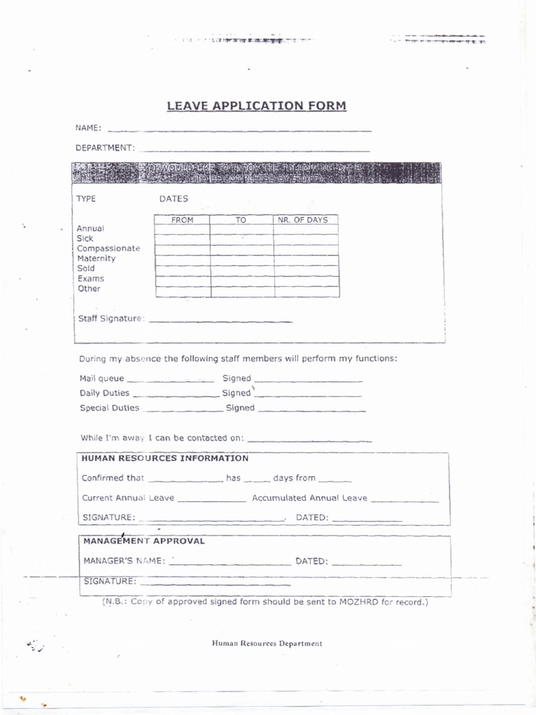 Leave Aplication PDF | PDF | Business