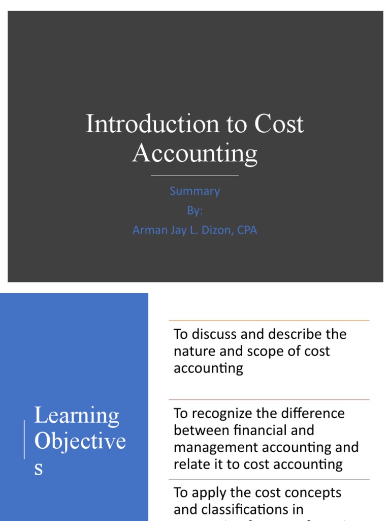 Introduction To Cost Accounting Fil | PDF | Cost Accounting | Cost Of ...
