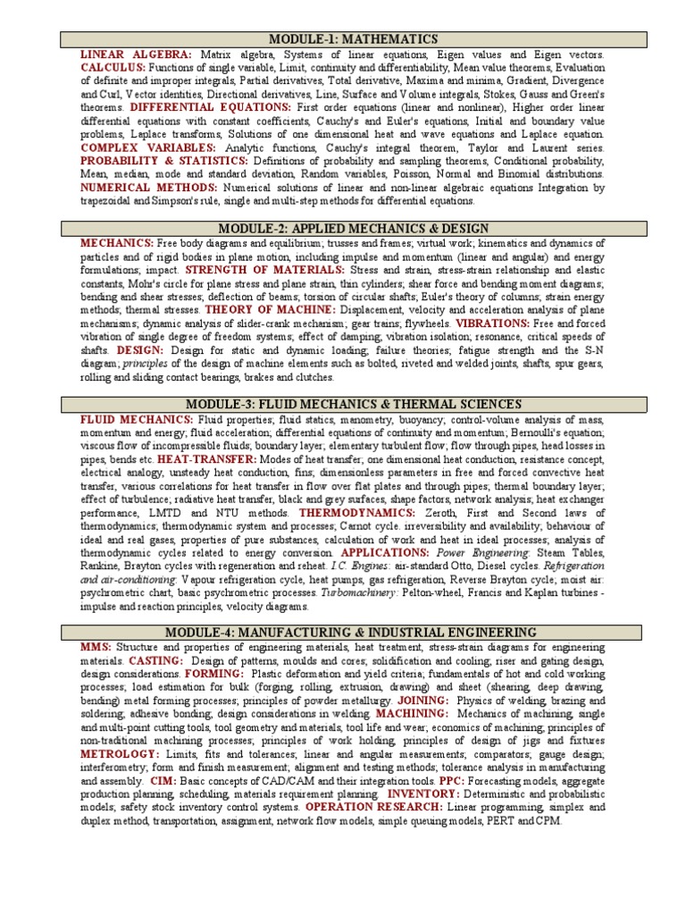 Syllabus Gate | PDF | Stress (Mechanics) | Heat Transfer