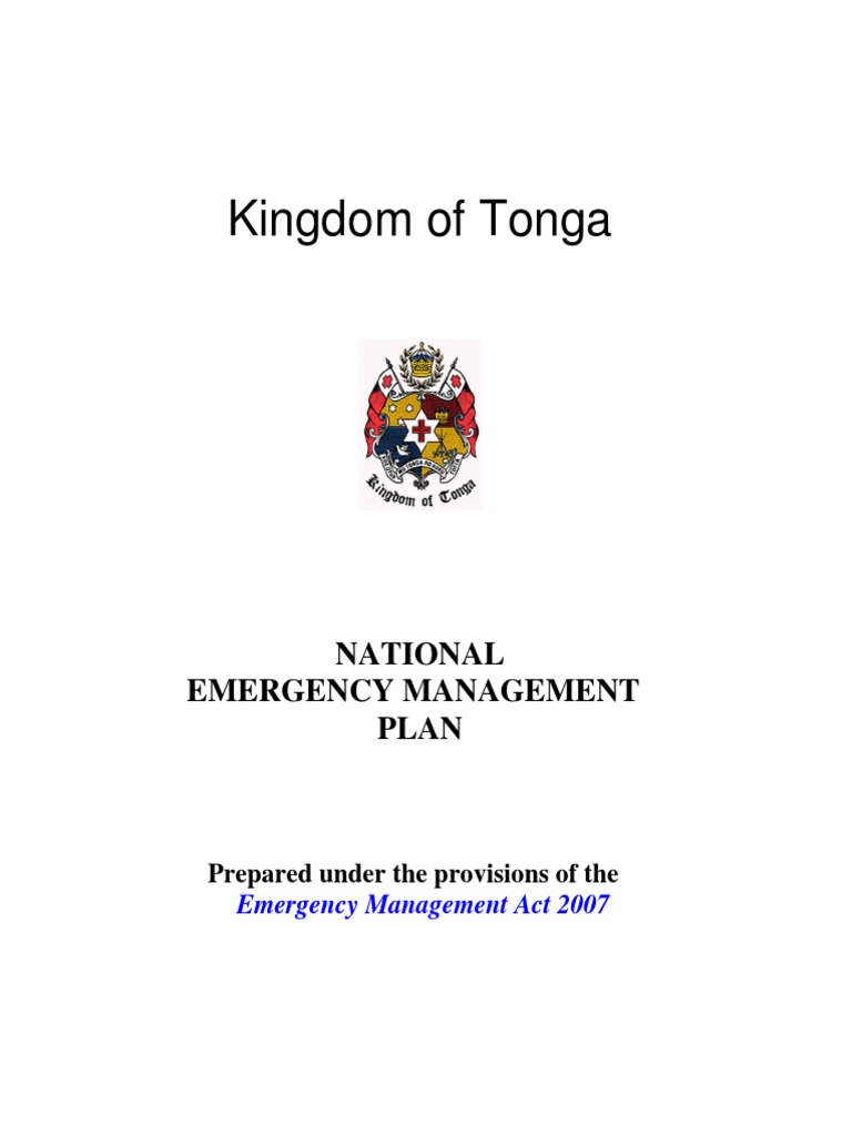 TON - National Emergency Management Plan 2009 | PDF | Emergency ...