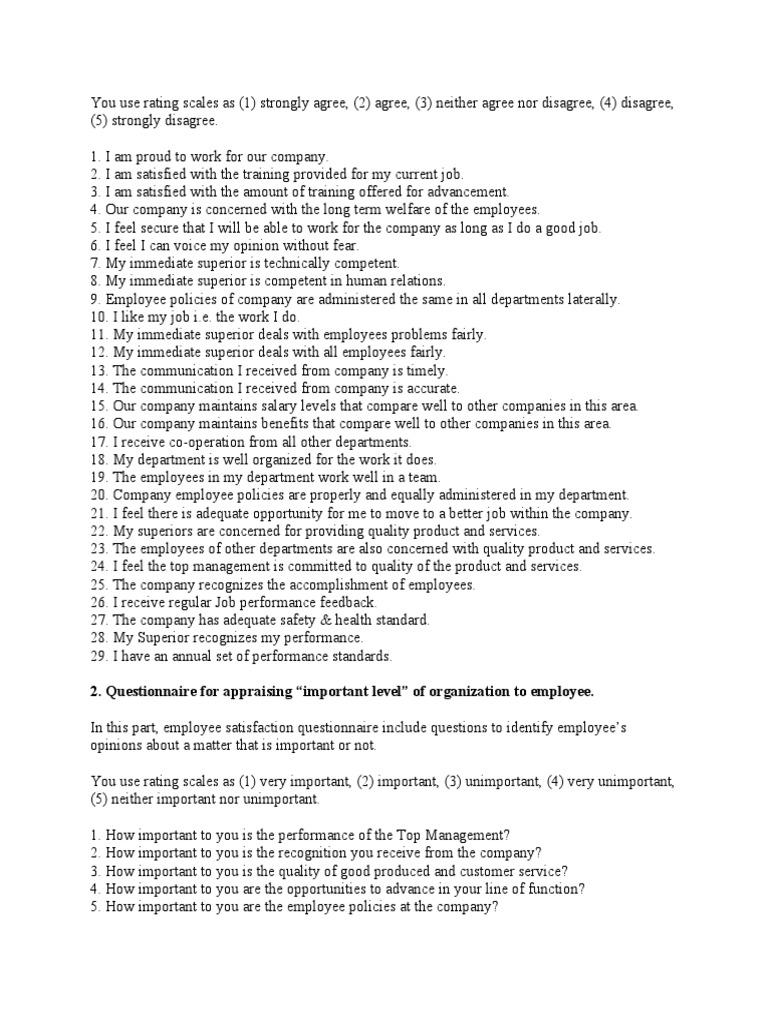 Pms Questions | PDF | Employment | Job Satisfaction