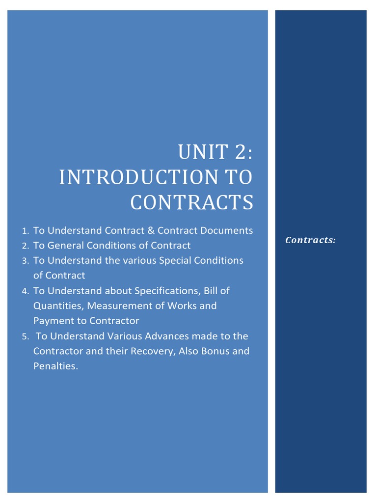 Unit 2 Introduction To Contracts | PDF | Liquidated Damages | Architect