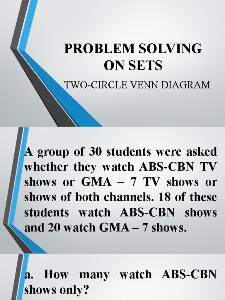 PROBLEM SOLVING ON SETS - 2 Circle | PDF