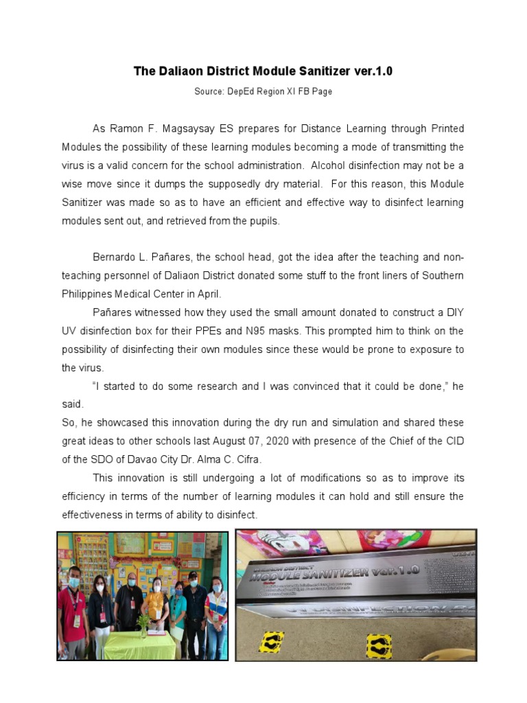 The Daliaon District Module Sanitizer | PDF