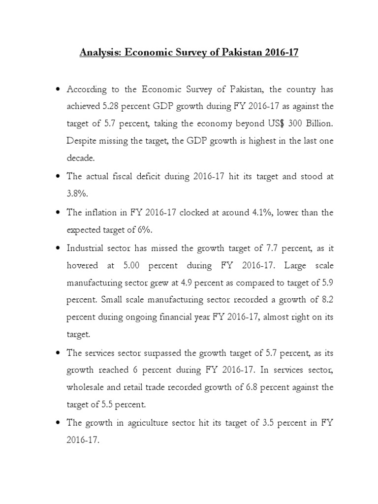 Analysis Economic Survey | PDF