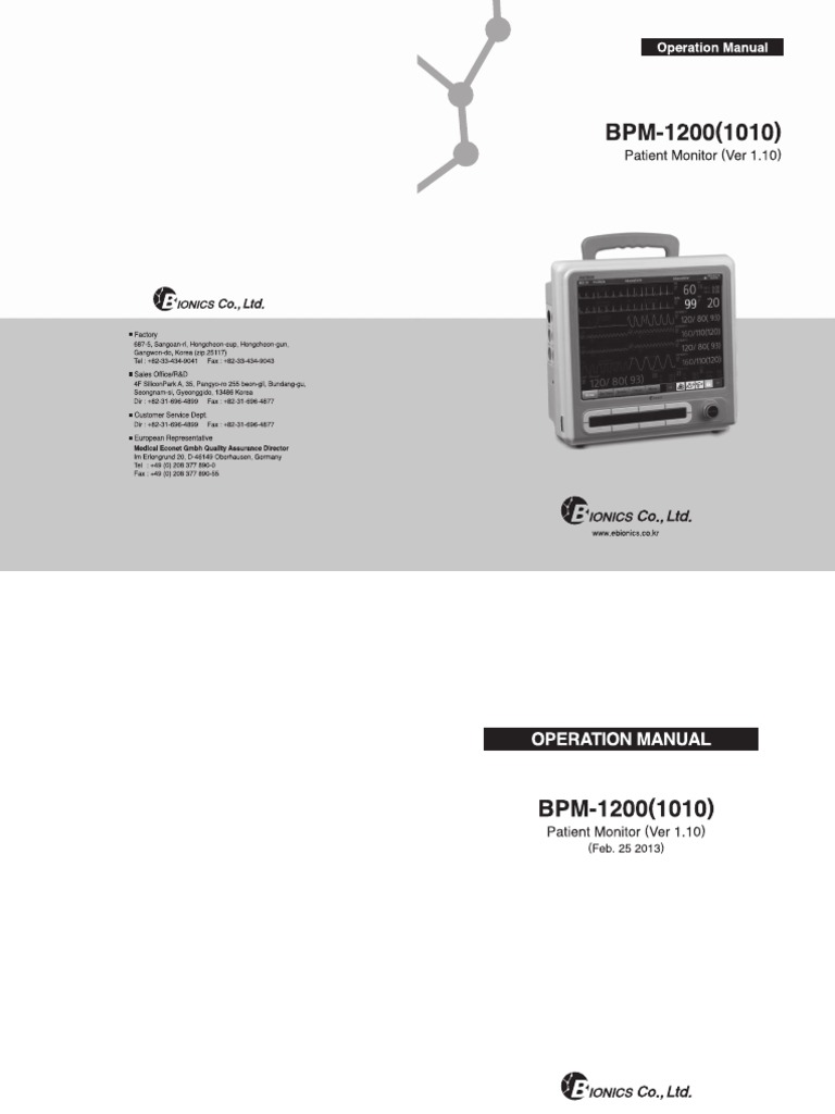 BPM-1200 Manual (Eng) Moniteur PDF | PDF
