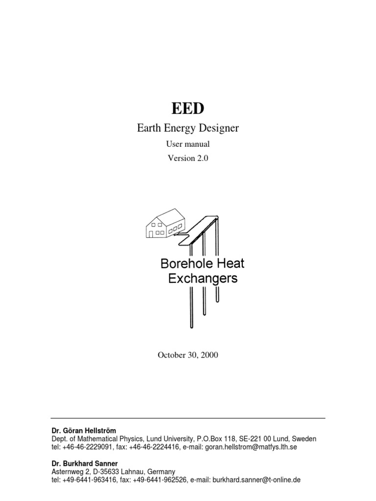Earth Energy Designer: User Manual | PDF | Menu (Computing) | Heat Pump