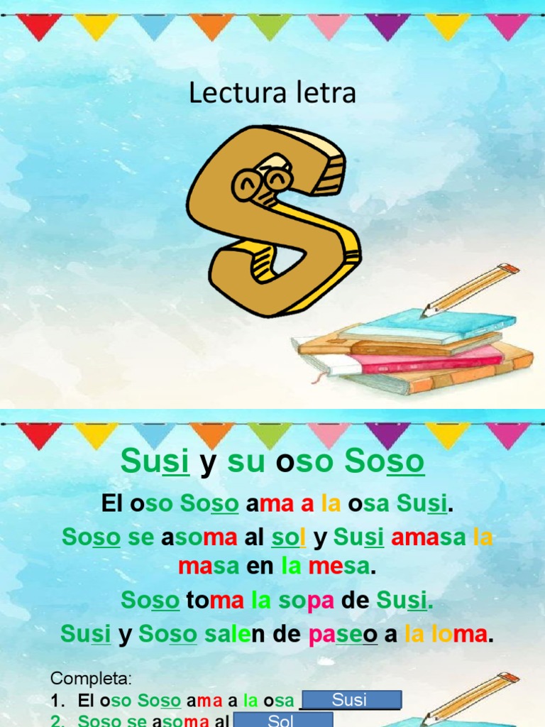 Lecturas cortas con la letra S | PDF