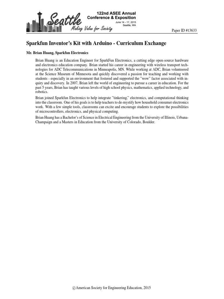 Arduino Curriculum for Grades 6-12 | PDF | Arduino | Engineering