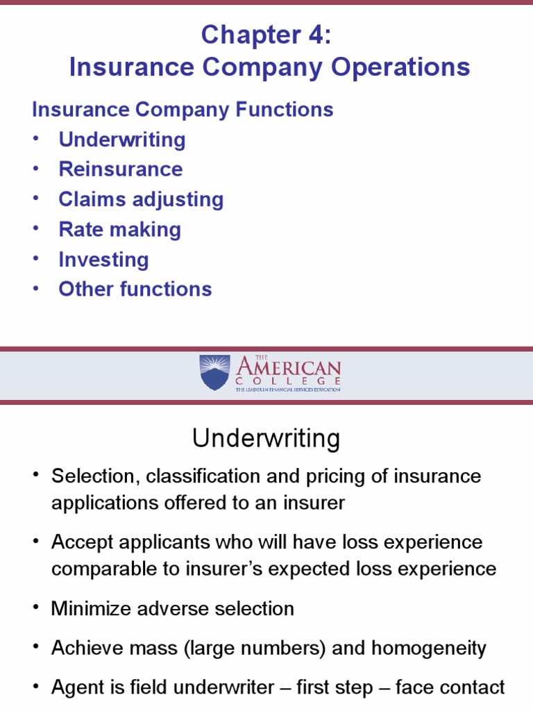 Insurance Company Operations | PDF | Reinsurance | Insurance