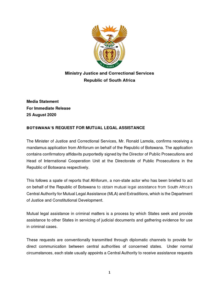 Statement Botswana 25aug | PDF | Legal Aid | Prosecutor