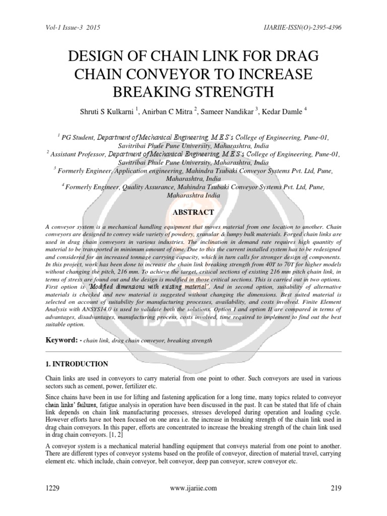 Enhancing Drag Chain Link Strength | PDF | Strength Of Materials | Heat ...