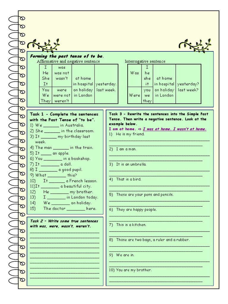 Simple Past Tense Exercises For Beginners Part 1 I - 37432 | PDF ...