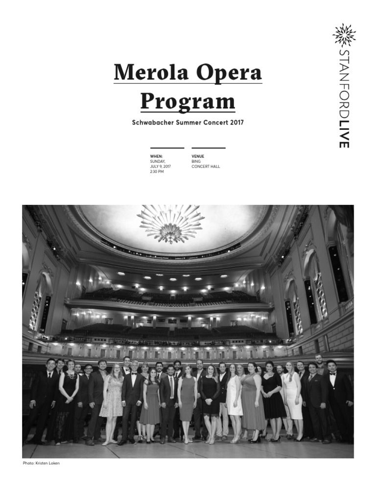 Merola Opera Program: Schwabacher Summer Concert 2017 | PDF | Opera ...