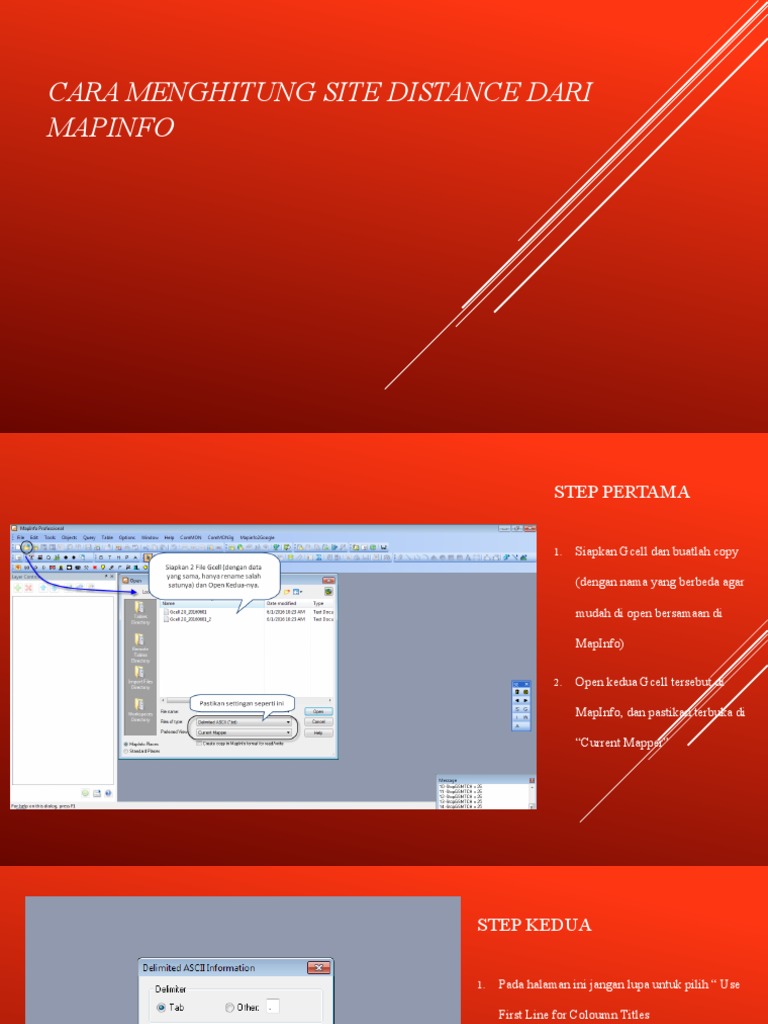 Cara Menghitung Site Distance Dari MapInfo | PDF