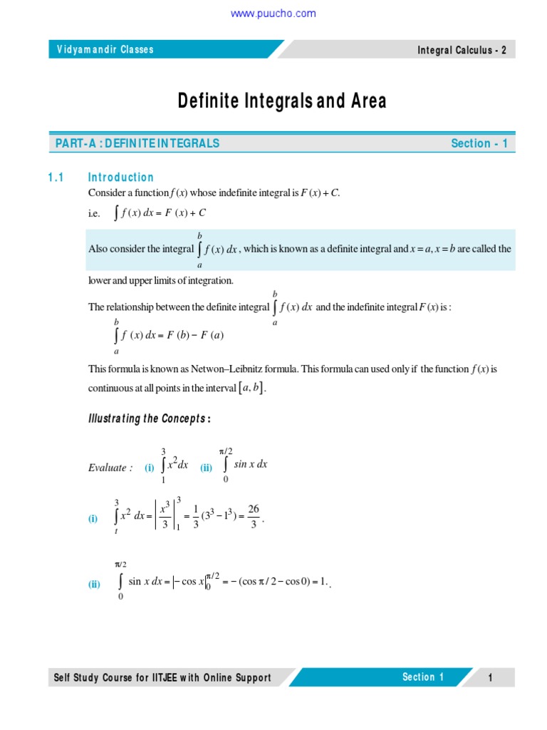 Area Under The Curve PDF | PDF | Integral | Mathematical Concepts