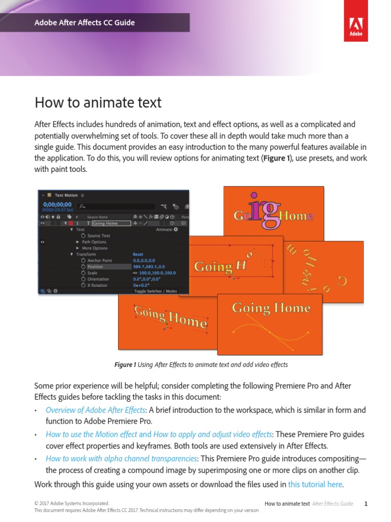 AE How To Animate Text | PDF | Typefaces | Menu (Computing)