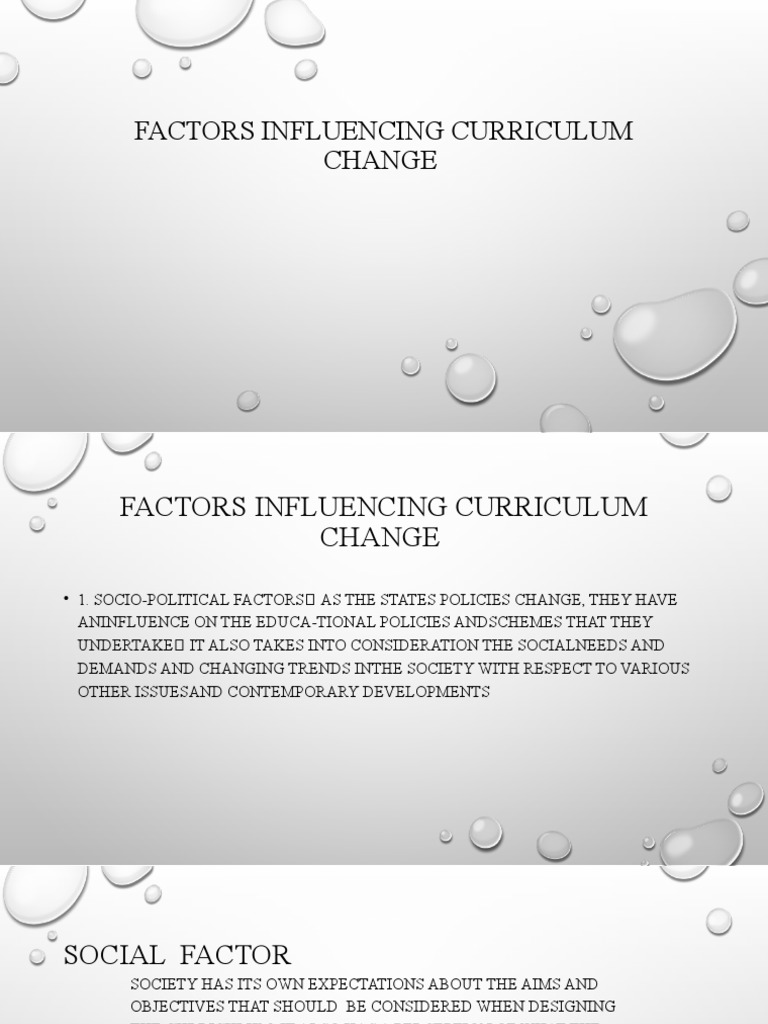 Factors Influencing Curriculum Change | PDF | Curriculum | Society