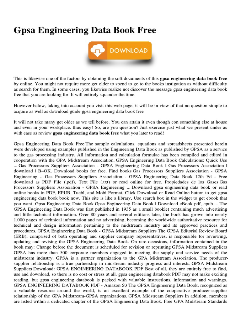 GPSA Engineering Data Book Download | PDF | Books | Digital Distribution