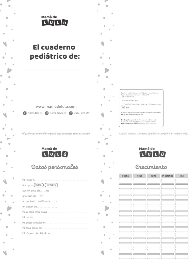 Plantilla de Cuaderno Pediatrico Editable Descarga Gratis PDF | PDF