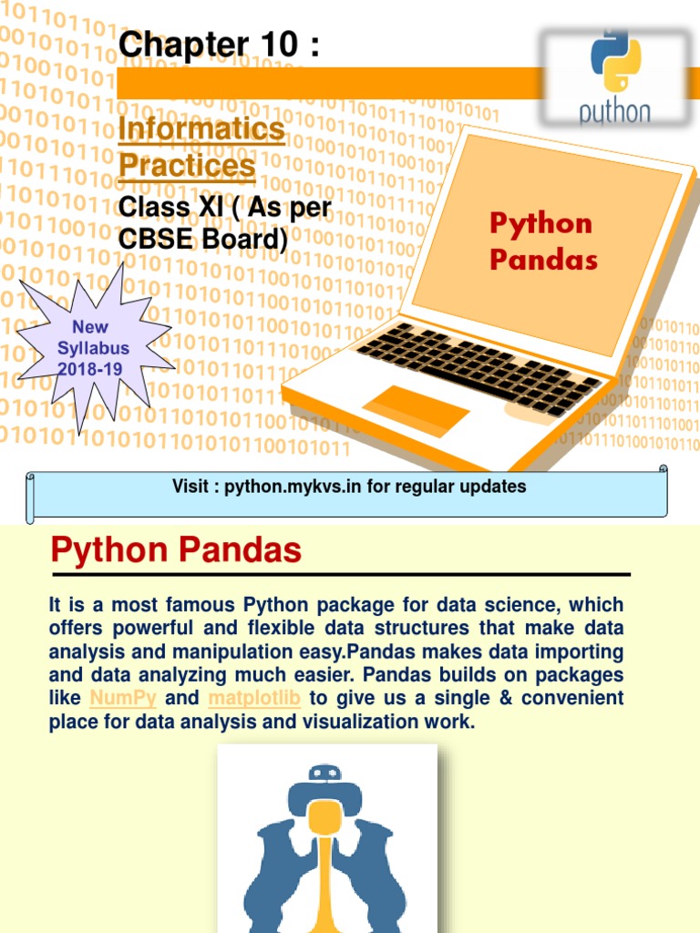Chapter 10 Python Pandas | PDF | Array Data Type | Python (Programming ... Chapter 10 Python Pandas | PDF | Array Data Type | Python (Programming ...