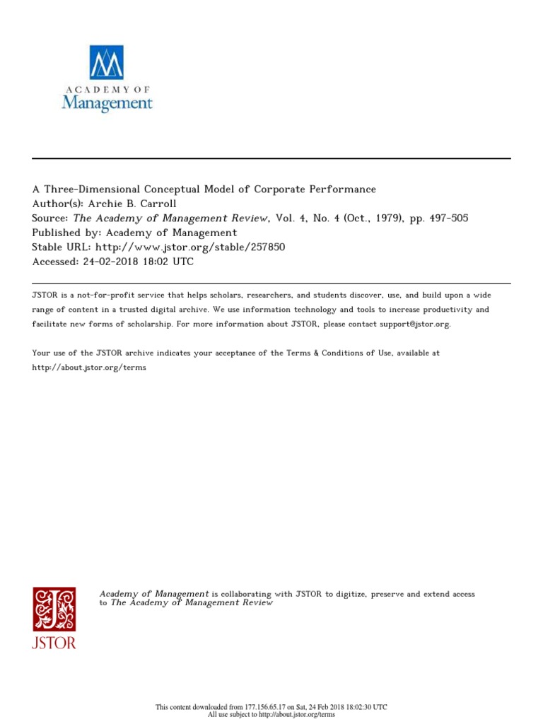 (1979) Carroll Pyramid | PDF | Conceptual Model | Corporate Social ...
