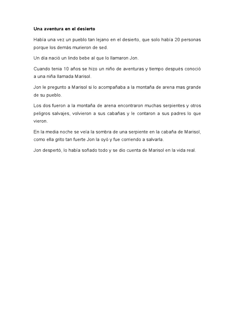 Aventura en el desierto para niños | PDF